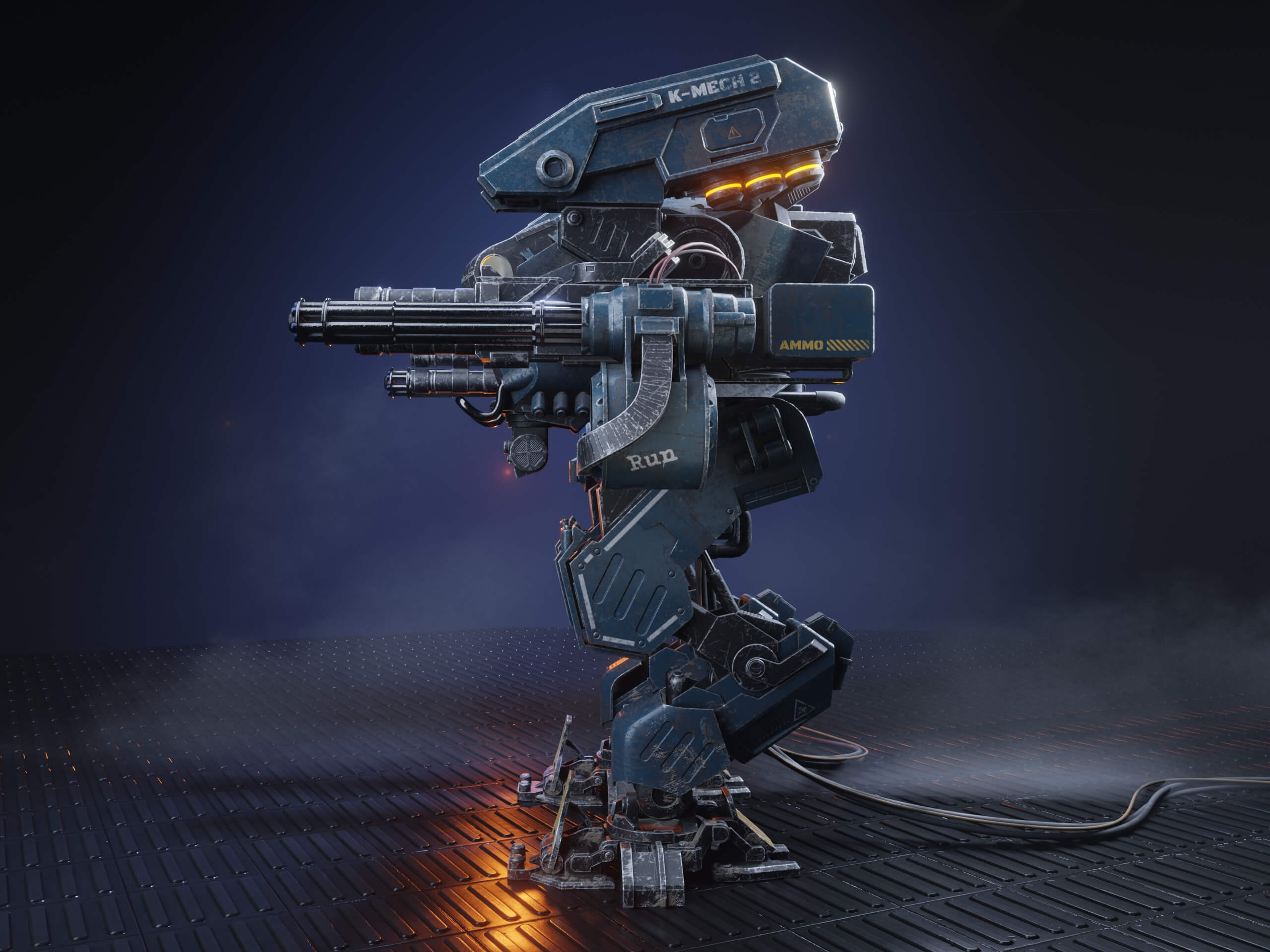Realistic Mech in Military Style - 3D Model by 3D_Kod