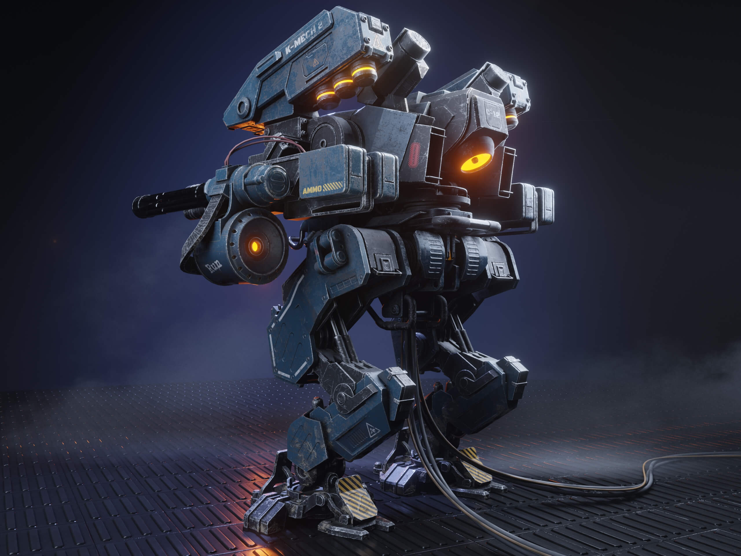 Realistic Mech in Military Style - 3D Model by 3D_Kod