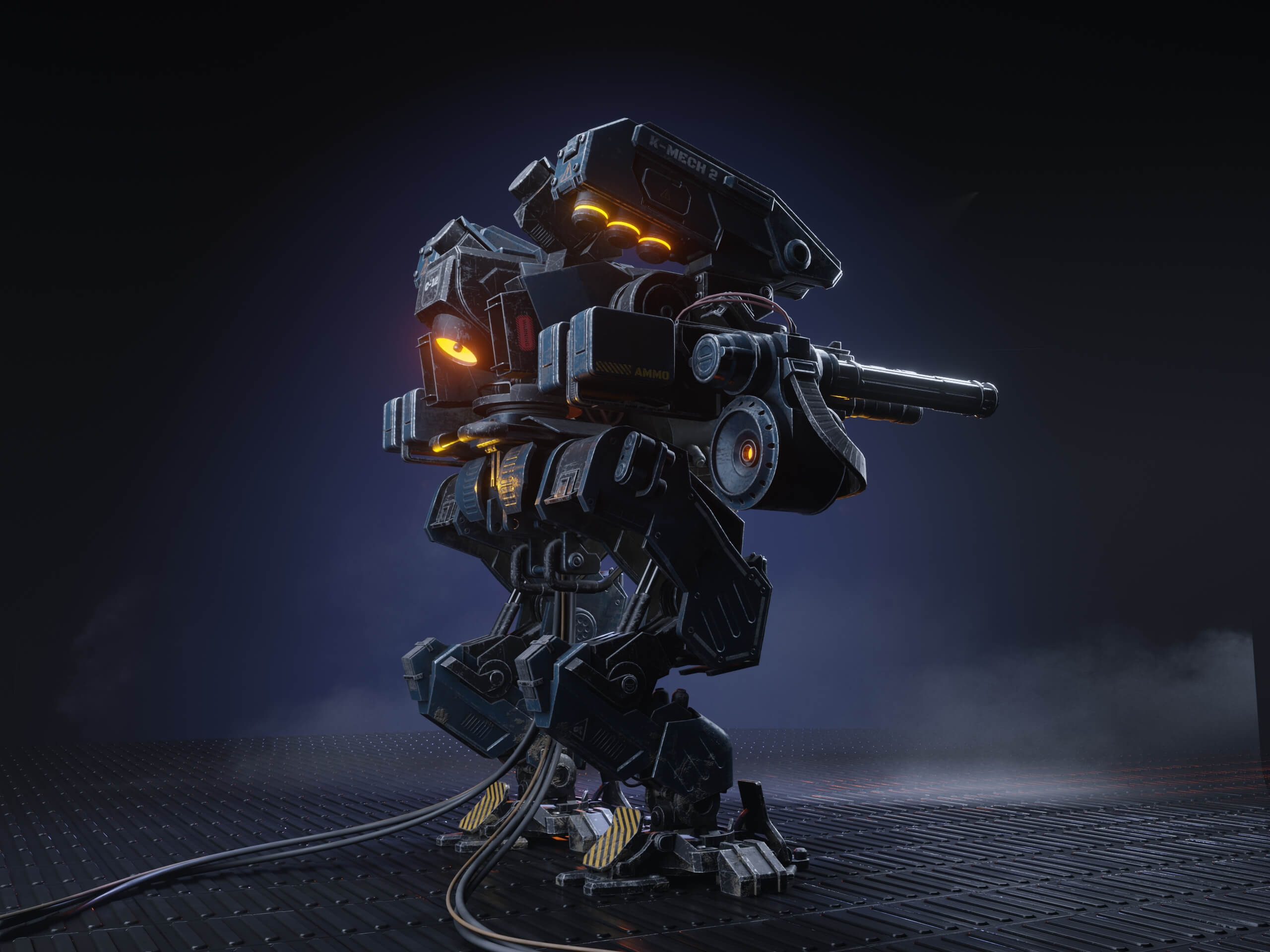 Realistic Mech in Military Style - 3D Model by 3D_Kod