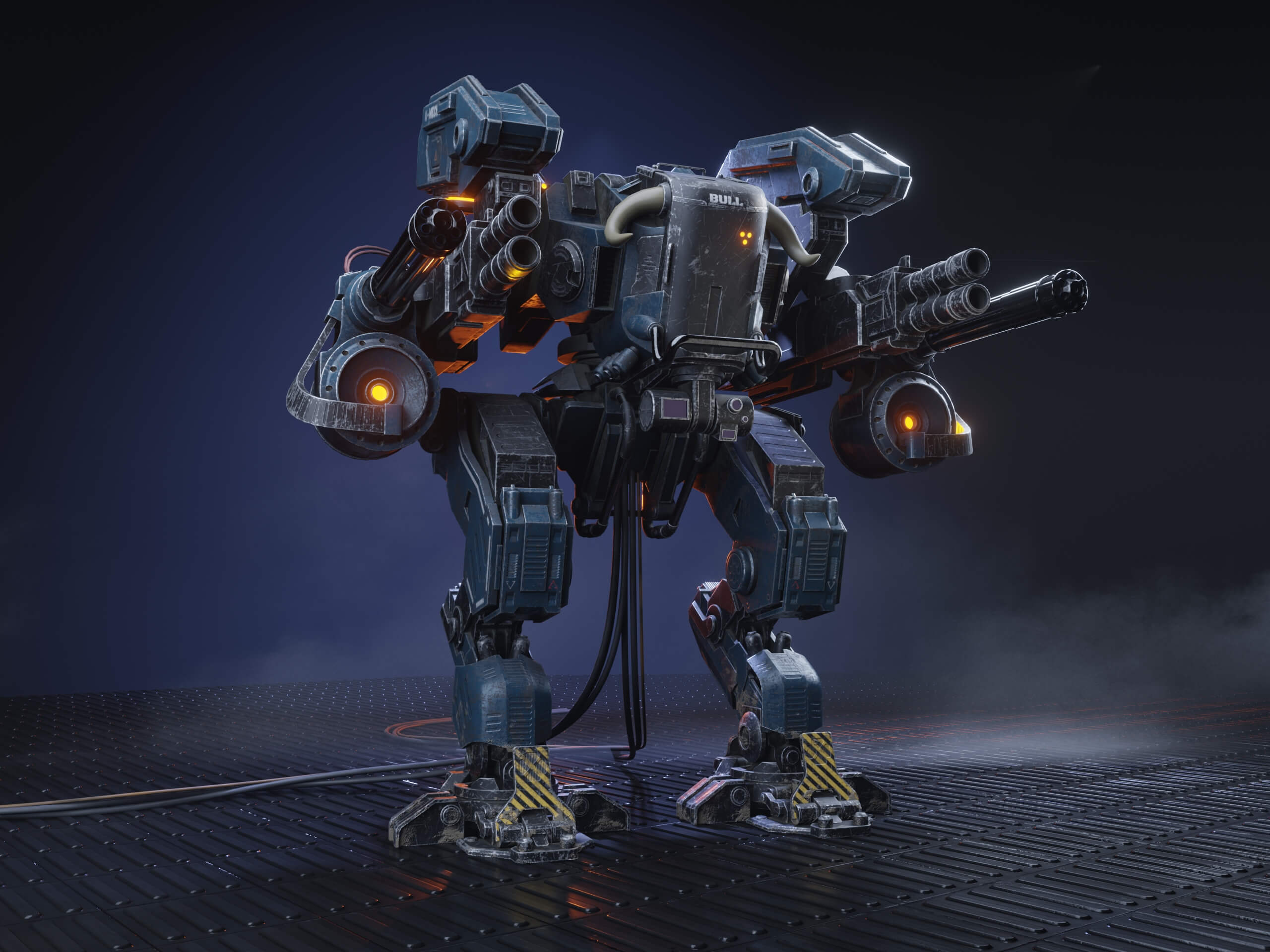 Realistic Mech in Military Style - 3D Model by 3D_Kod