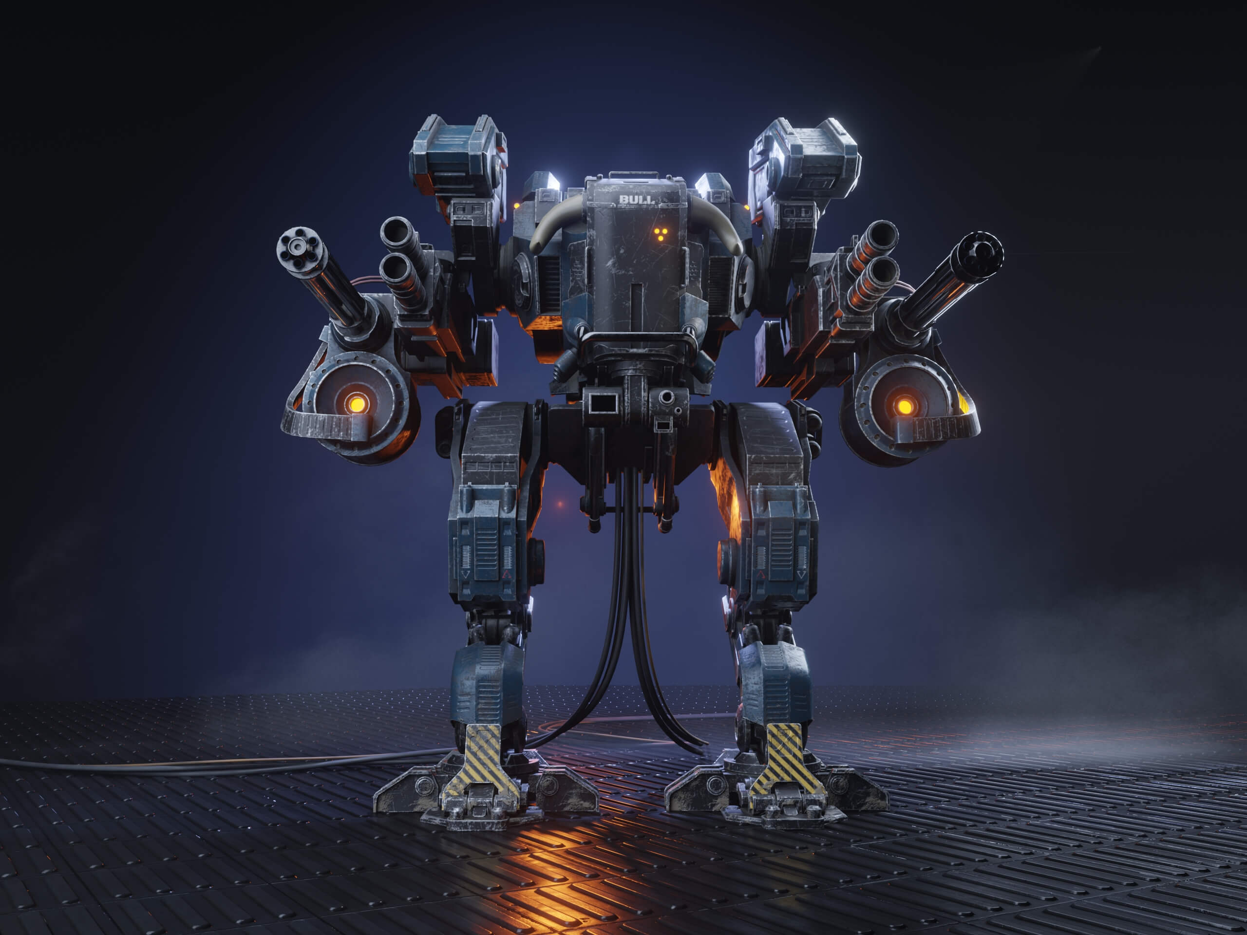 Realistic Mech in Military Style - 3D Model by 3D_Kod