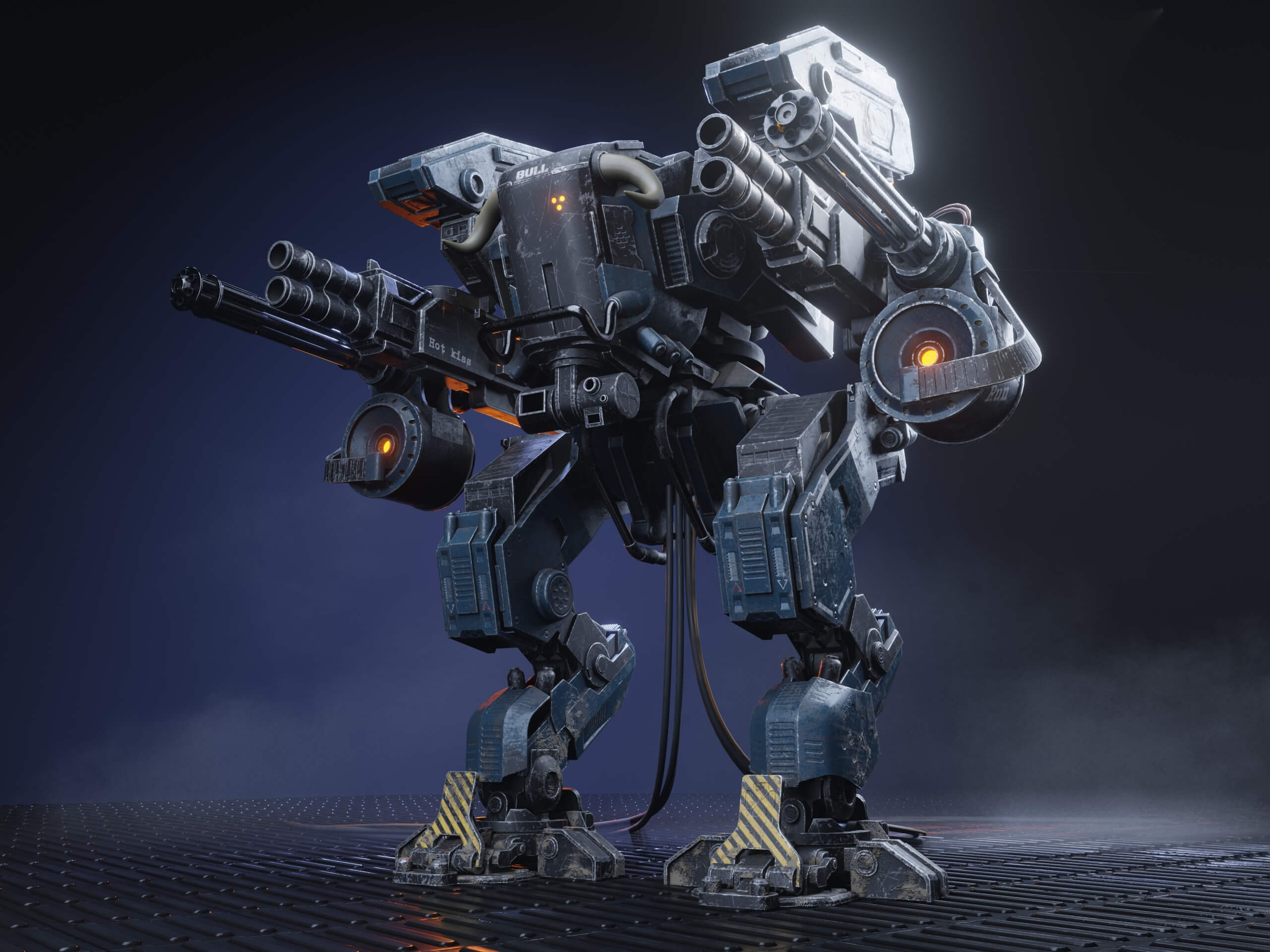 Realistic Mech in Military Style - 3D Model by 3D_Kod