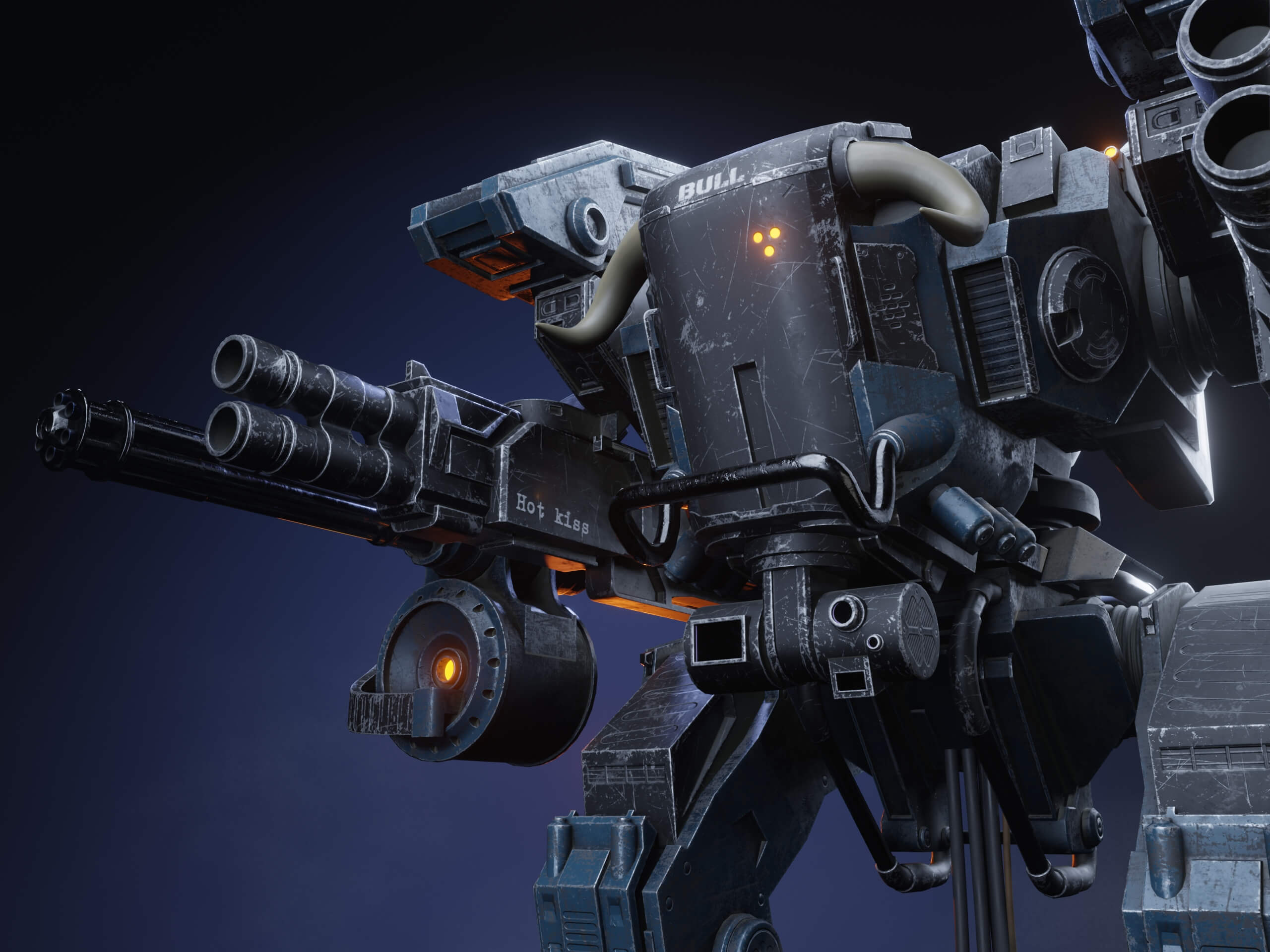 Realistic Mech in Military Style - 3D Model by 3D_Kod