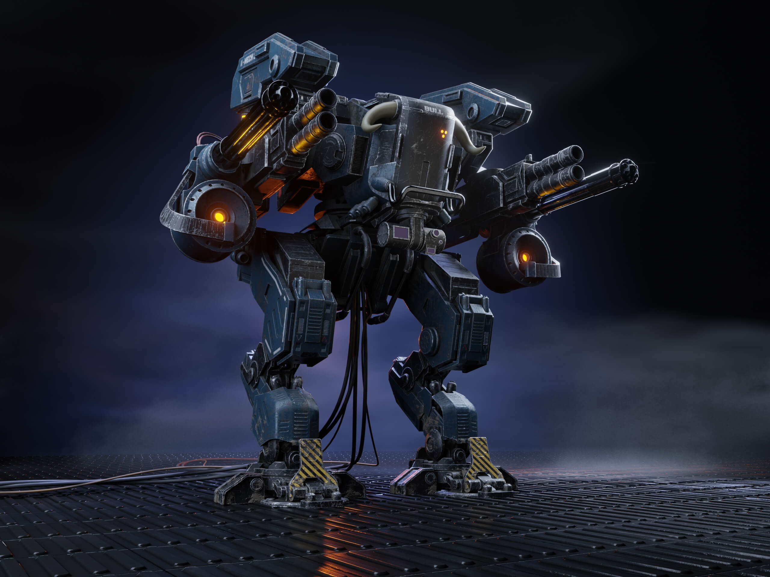 Realistic Mech in Military Style - 3D Model by 3D_Kod