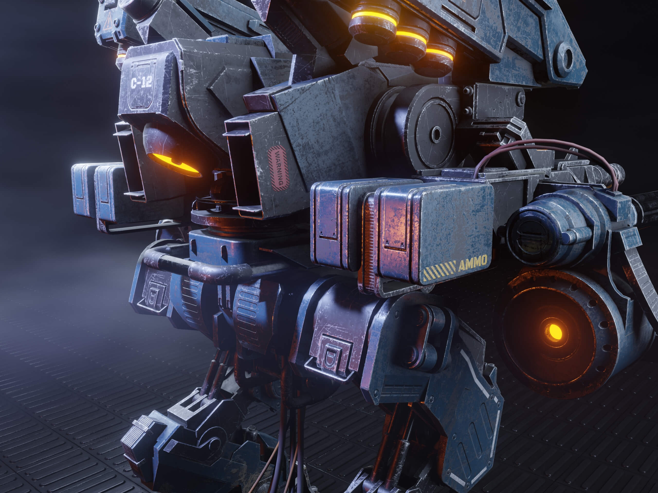 Realistic Mech in Military Style - 3D Model by 3D_Kod