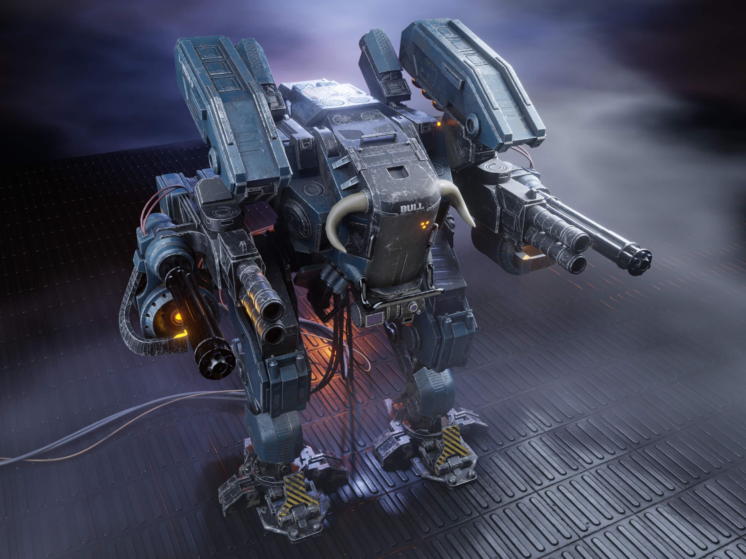 Realistic Mech in Military Style - 3D Model by 3D_Kod