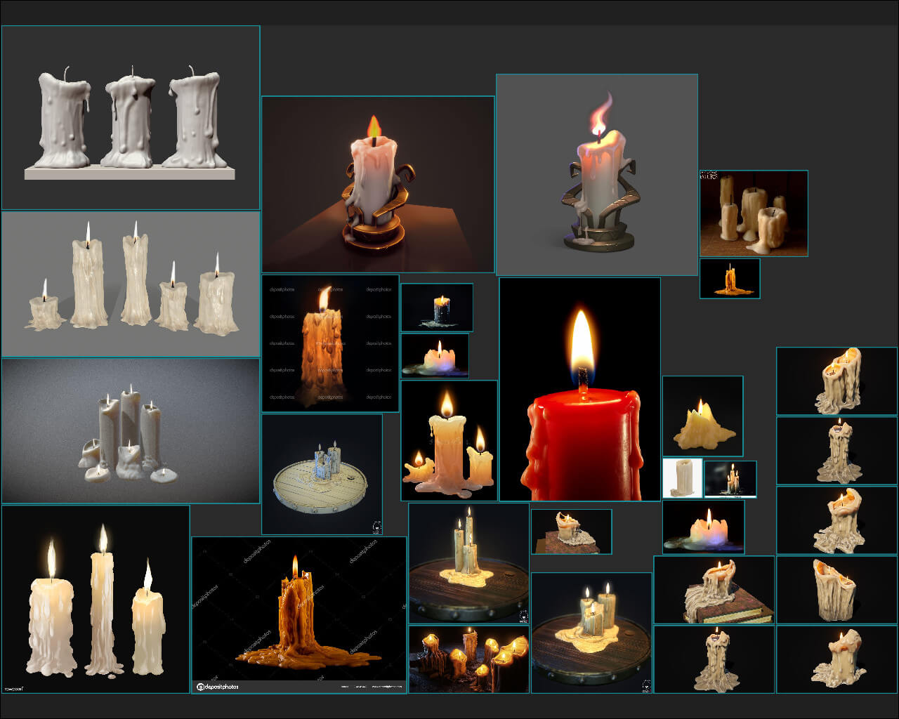 Set of Candles - 3D Model by 3D_Kod