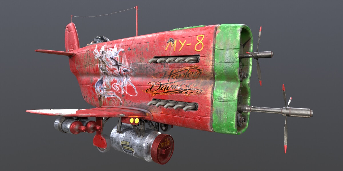 Set of Stylized Realistic Airplanes - 3D Model by 3D_Kod