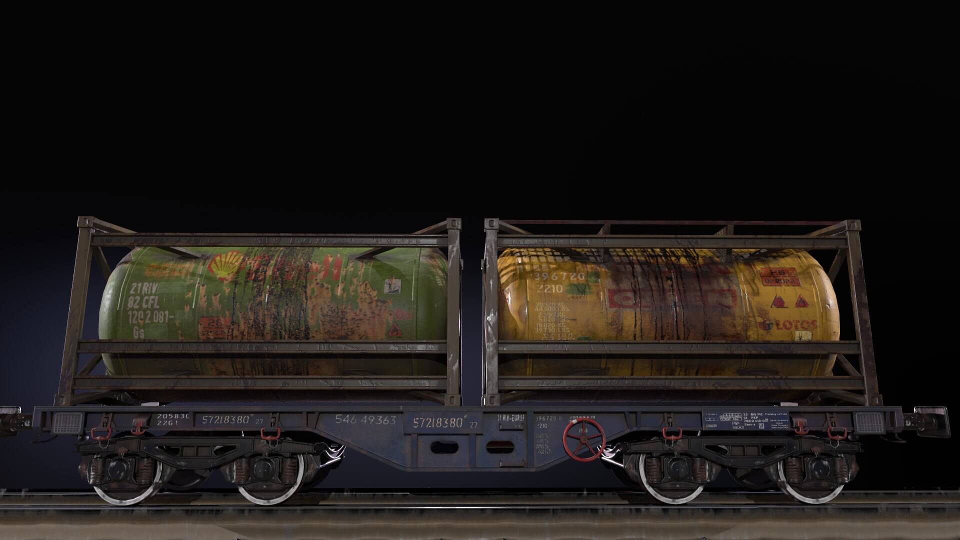 Stylized Railway Wagon with Tanks - 3D Model by 3D_Kod