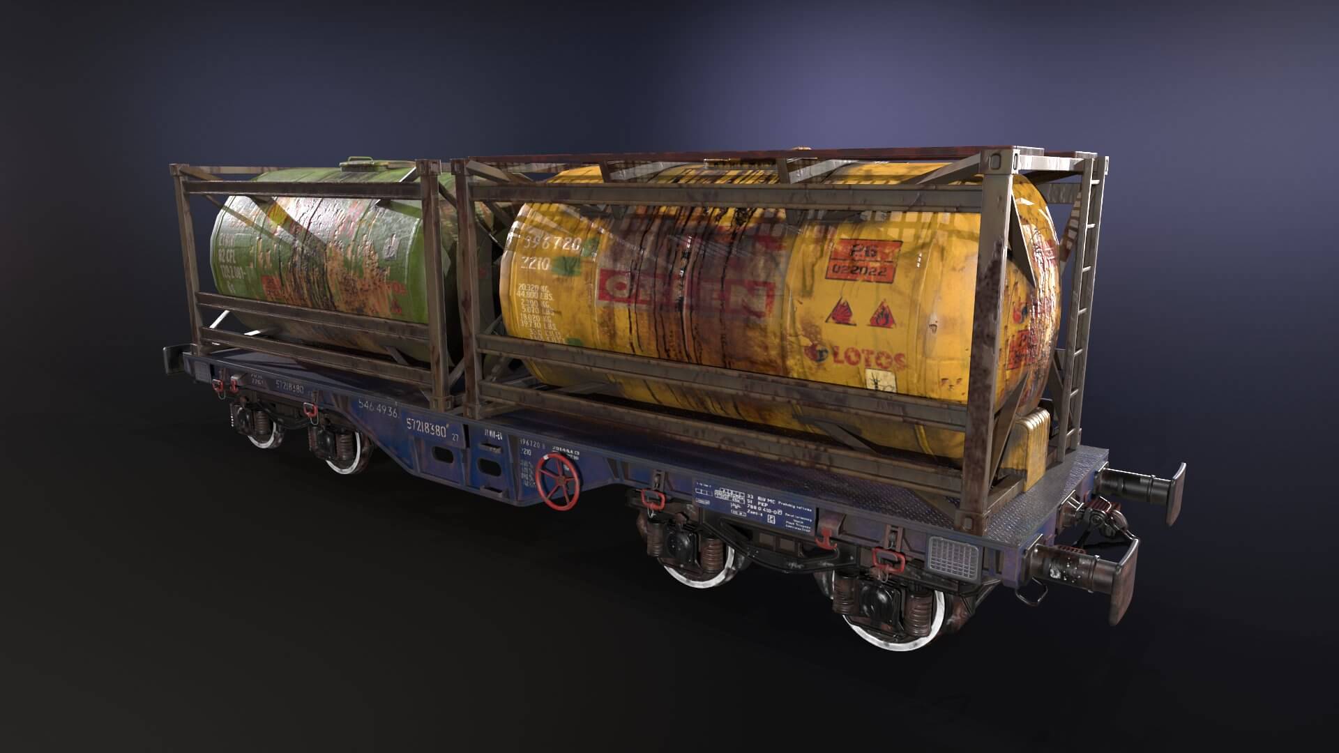 Stylized Railway Wagon with Tanks - 3D Model by 3D_Kod