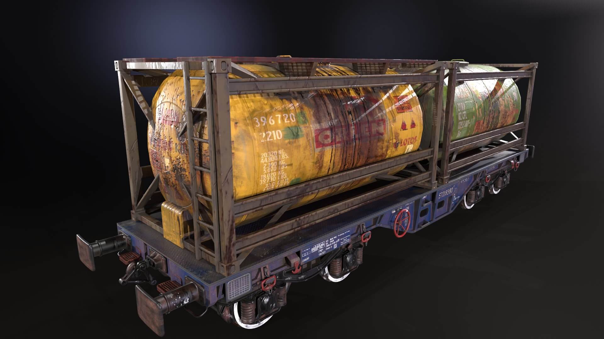 Stylized Railway Wagon with Tanks - 3D Model by 3D_Kod