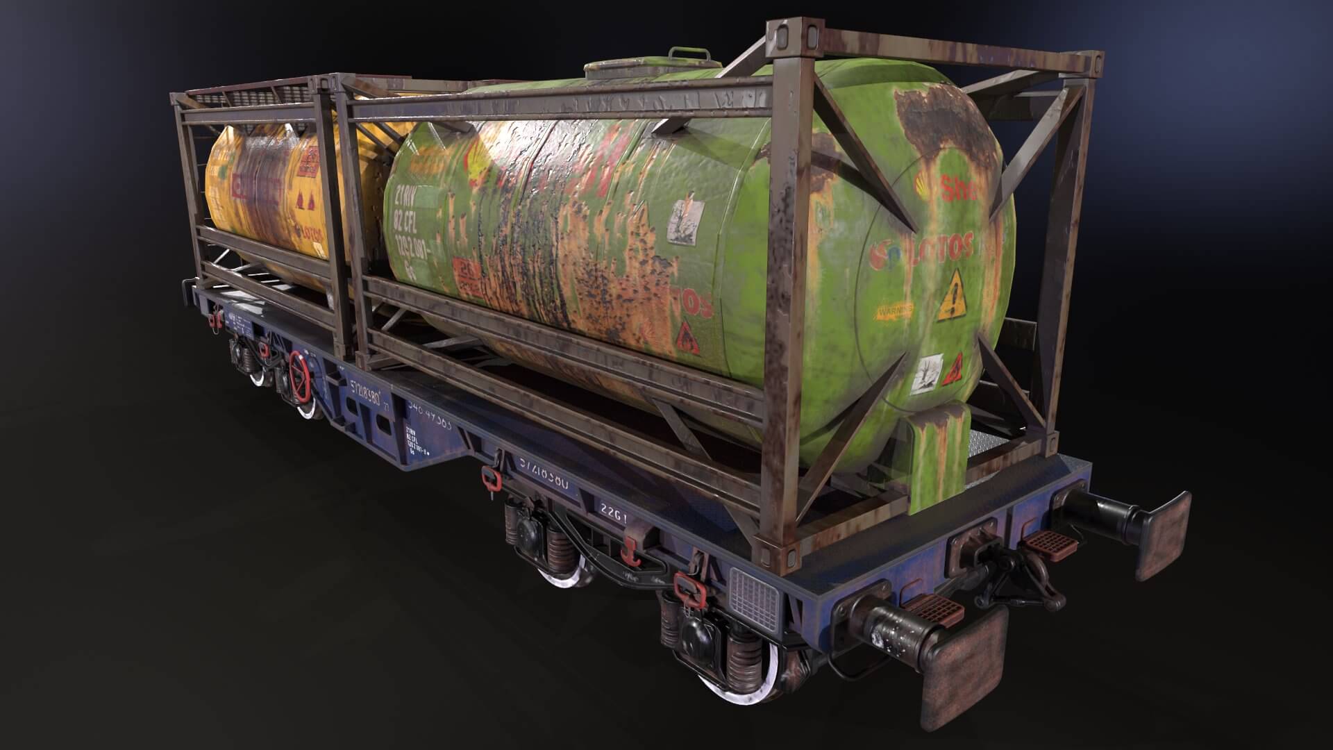 Stylized Railway Wagon with Tanks - 3D Model by 3D_Kod