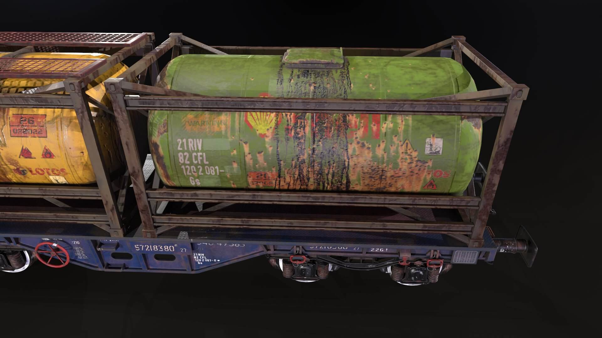 Stylized Railway Wagon with Tanks - 3D Model by 3D_Kod