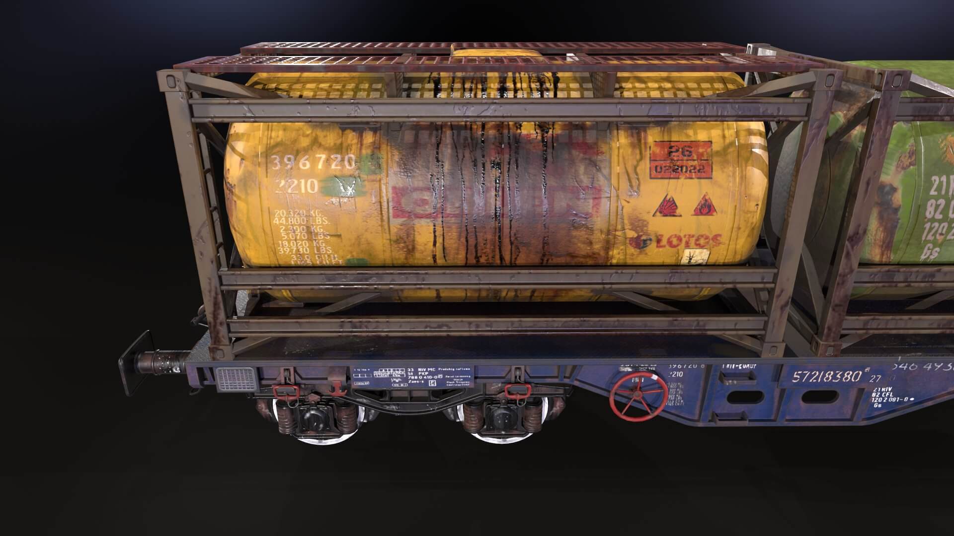 Stylized Railway Wagon with Tanks - 3D Model by 3D_Kod