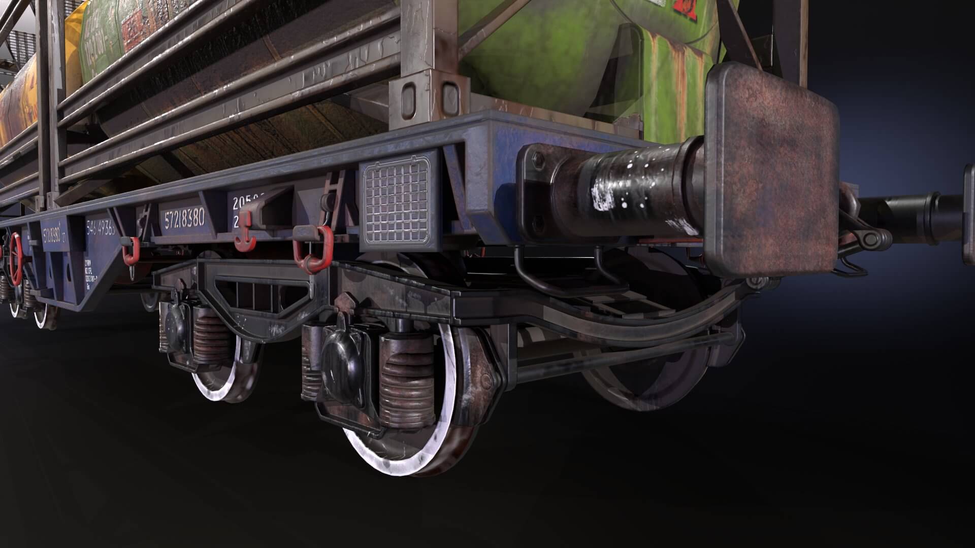 Stylized Railway Wagon with Tanks - 3D Model by 3D_Kod