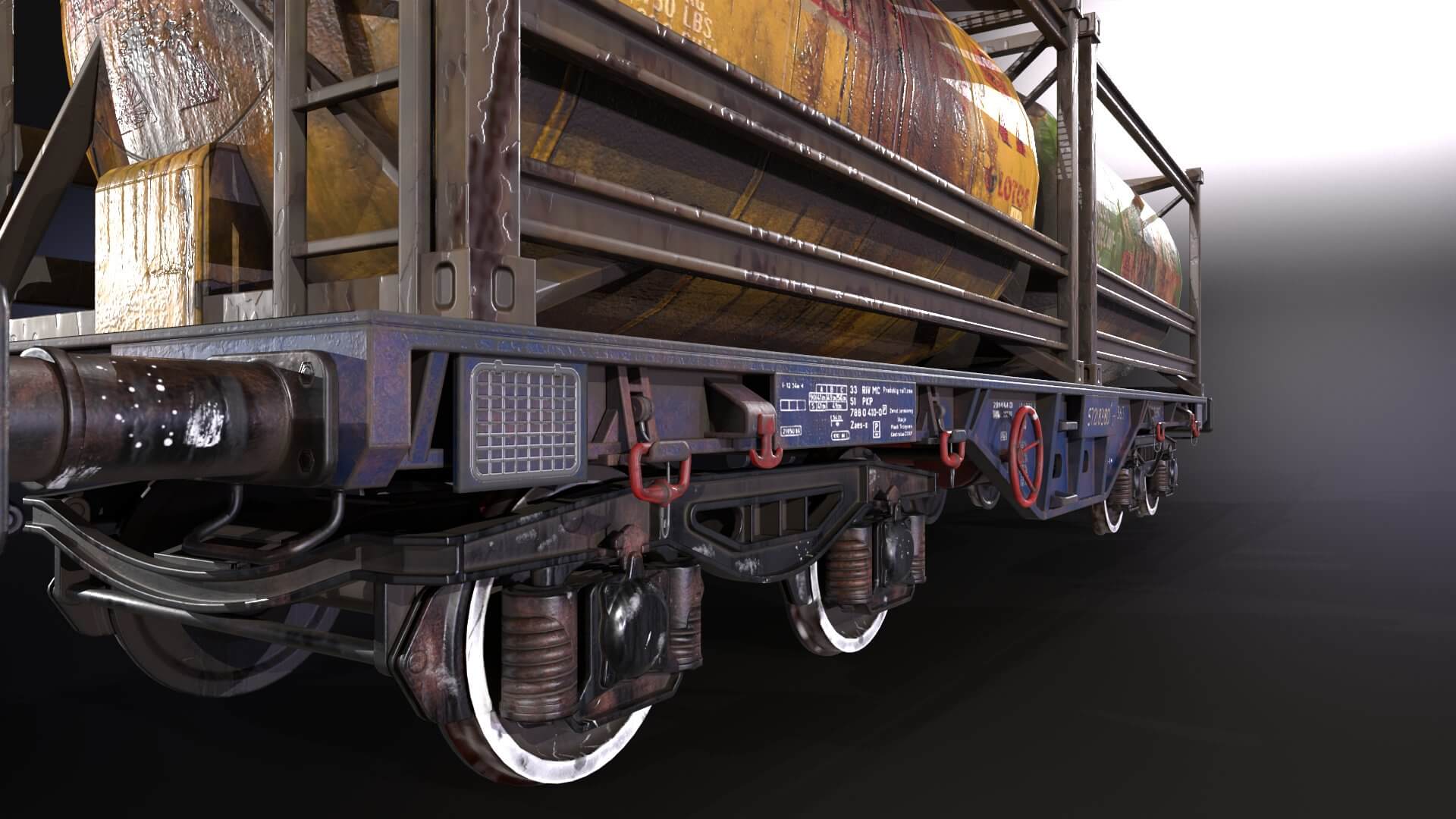 Stylized Railway Wagon with Tanks - 3D Model by 3D_Kod