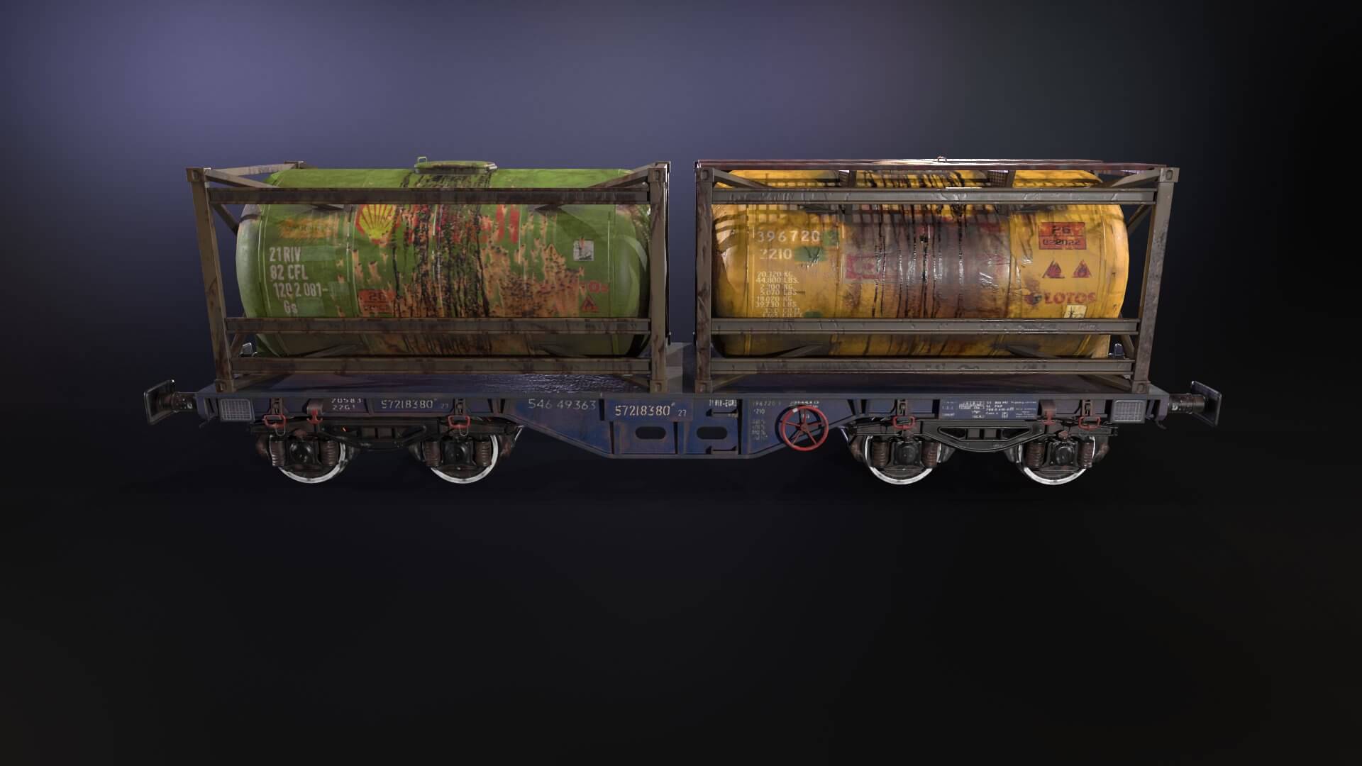 Stylized Railway Wagon with Tanks - 3D Model by 3D_Kod