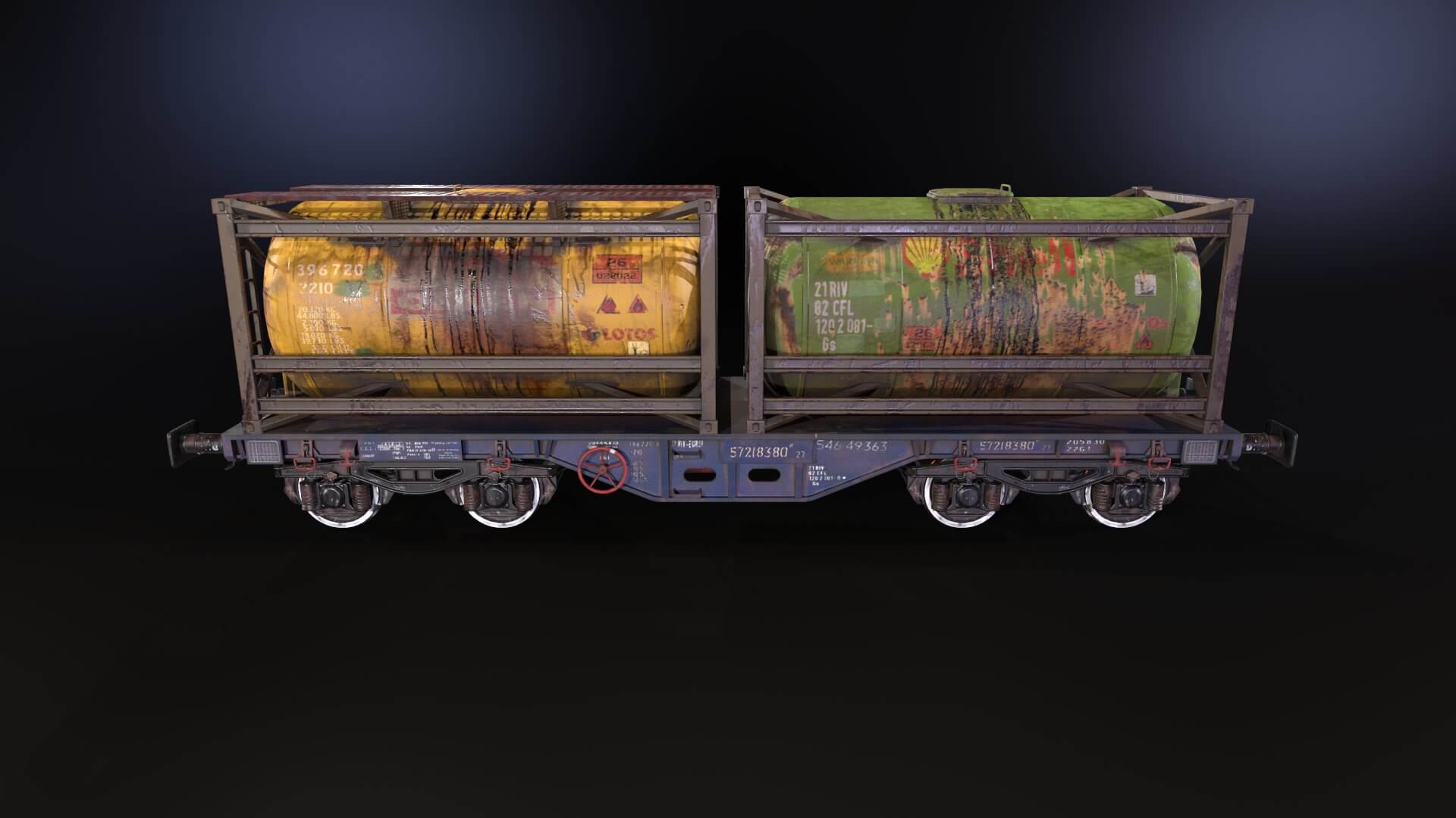 Stylized Railway Wagon with Tanks - 3D Model by 3D_Kod