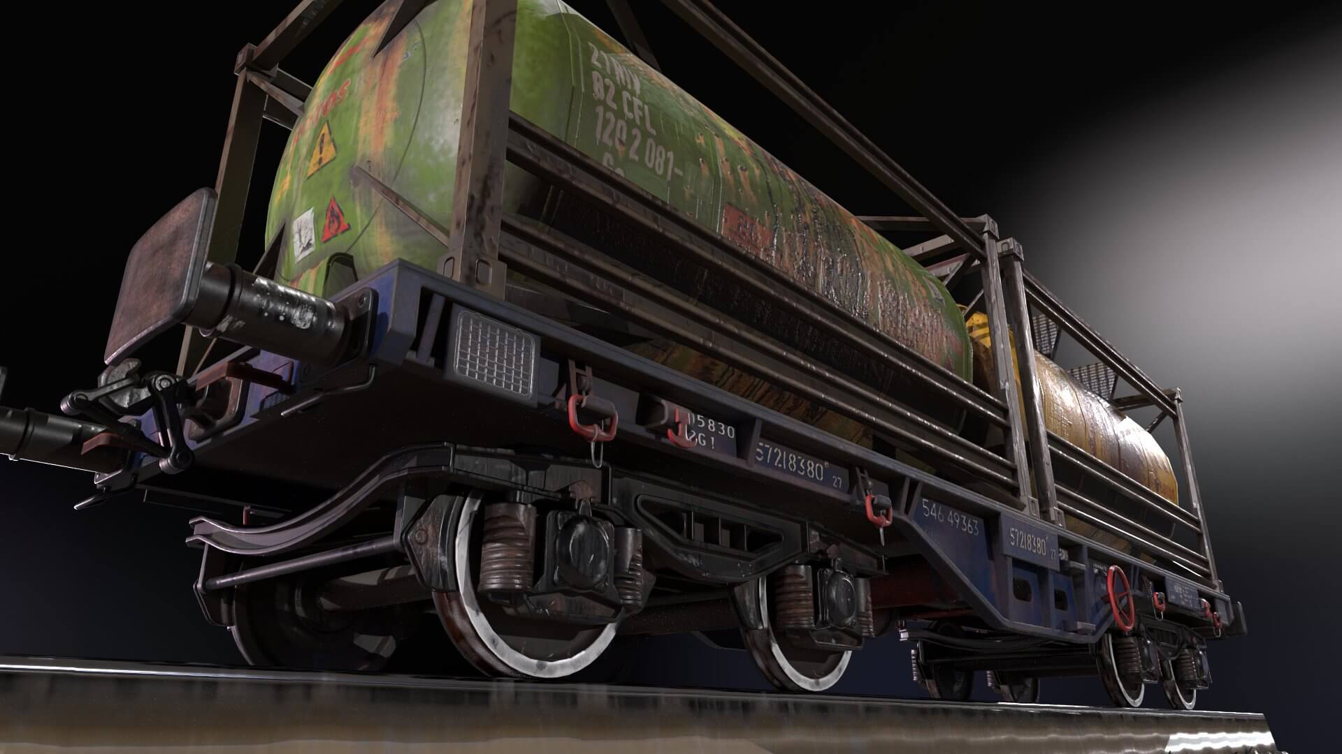 Stylized Railway Wagon with Tanks - 3D Model by 3D_Kod