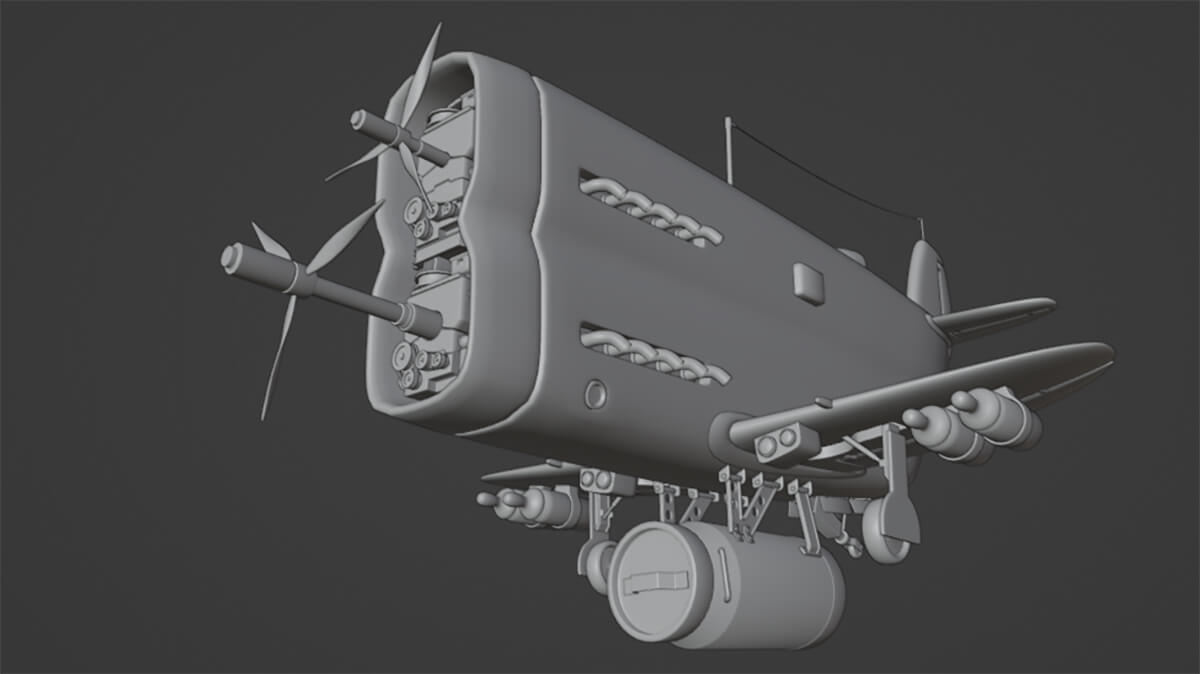 Stylized Blue Airplane - 3D Model by 3D_Kod