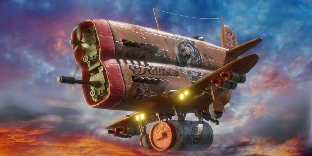 Stylized Realistic Brown Airplane - 3D Model by 3D_Kod