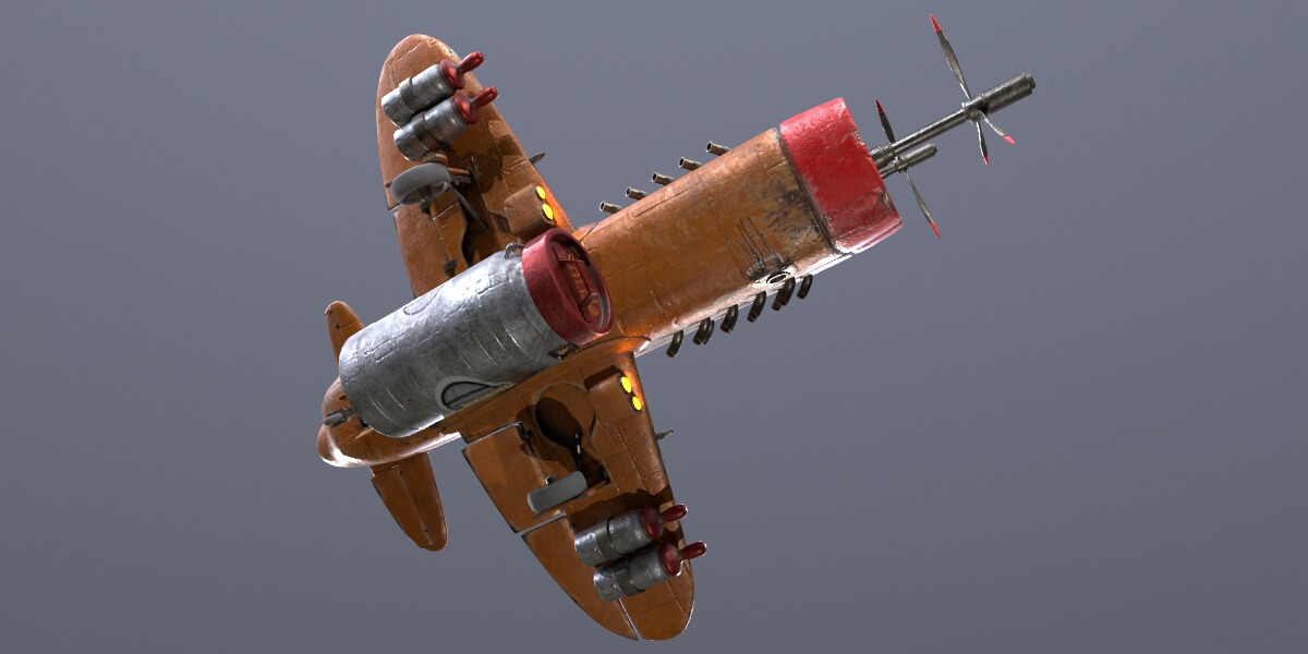 Stylized Brown Airplane - 3D Model by 3D_Kod