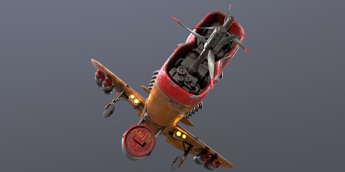 Stylized Brown Airplane - 3D Model by 3D_Kod