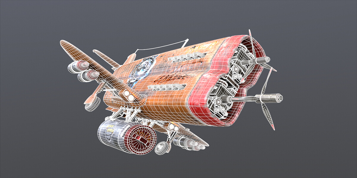 Stylized Realistic Brown Airplane - 3D Model by 3D_Kod