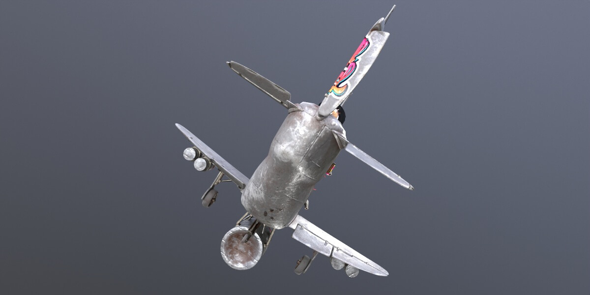 Stylized Gray Airplane - 3D Model by 3D_Kod