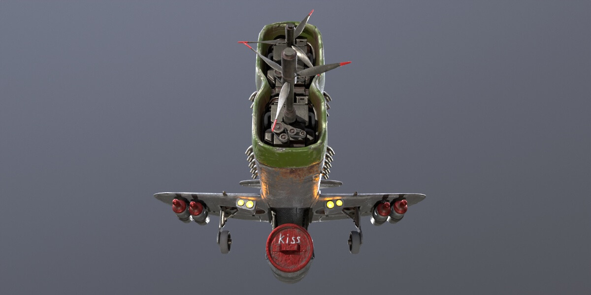 Stylized Gray Airplane - 3D Model by 3D_Kod