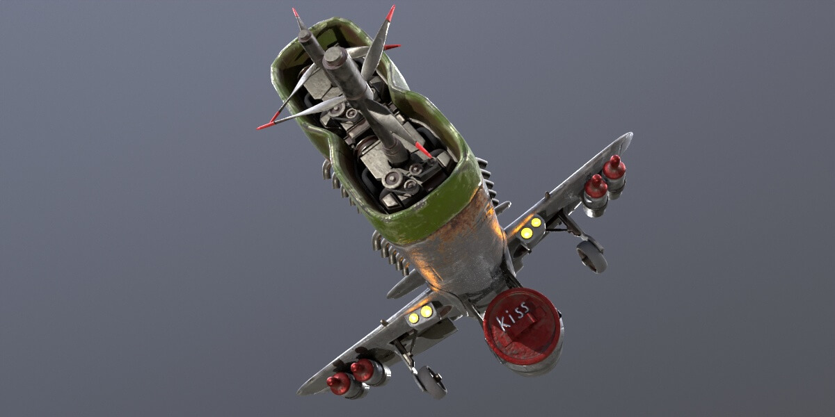 Stylized Gray Airplane - 3D Model by 3D_Kod