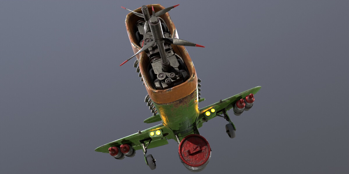Stylized Green Airplane - 3D Model by 3D_Kod