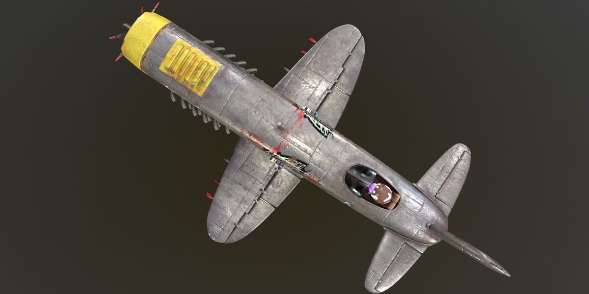 Stylized Metal Airplane - 3D Model by 3D_Kod