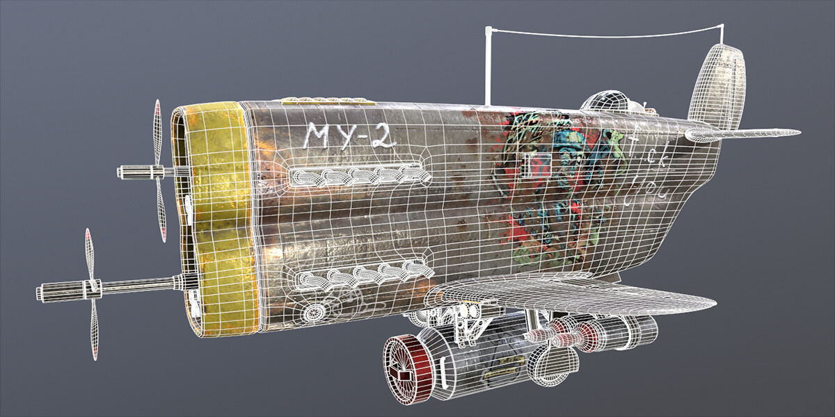 Stylized Metal Airplane - 3D Model by 3D_Kod