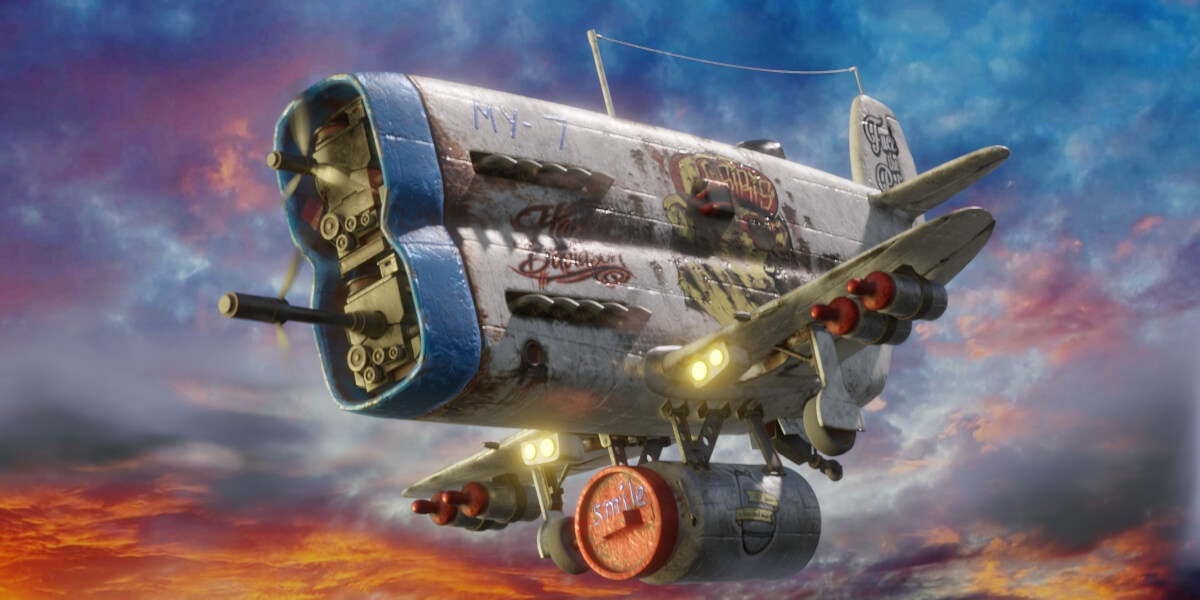 Stylized White Airplane - 3D Model by 3D_Kod