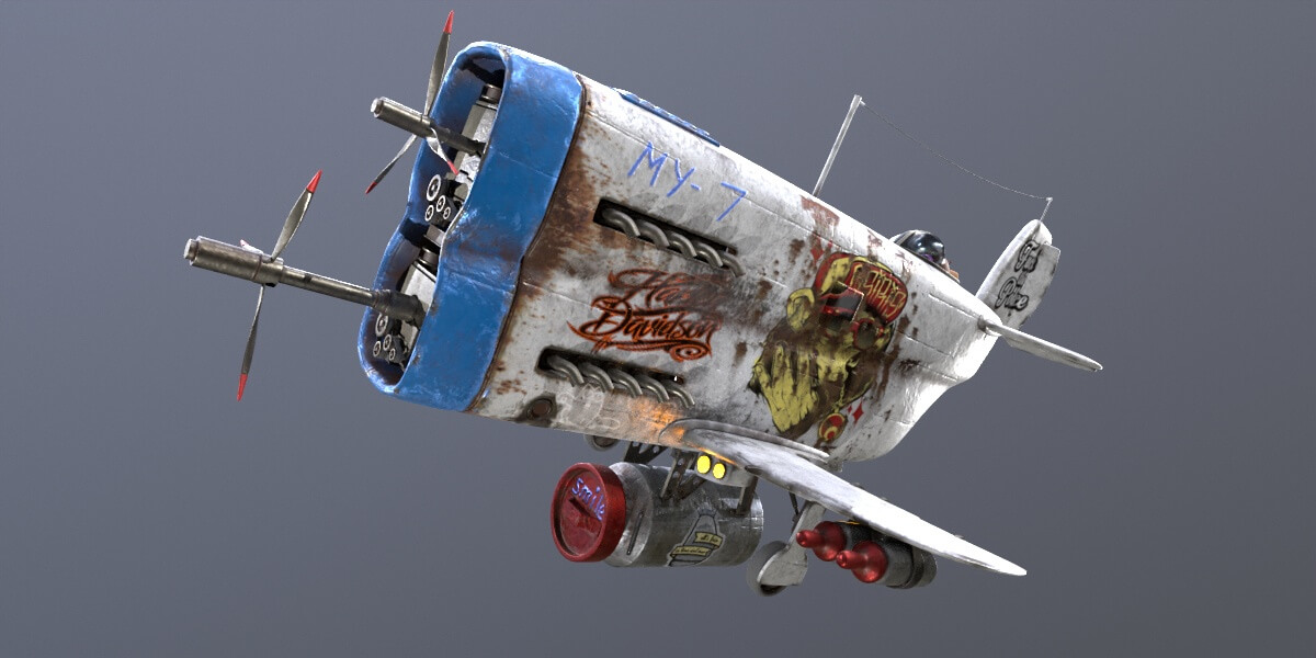 Stylized White Airplane - 3D Model by 3D_Kod