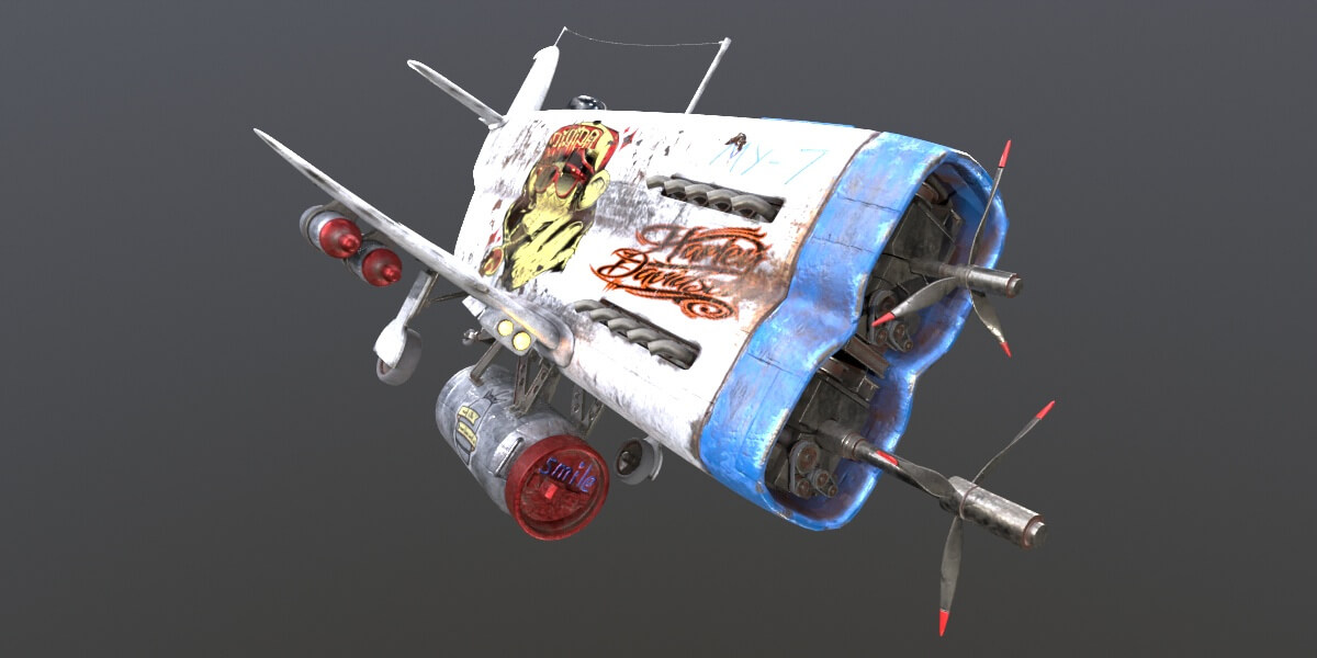 Stylized White Airplane - 3D Model by 3D_Kod