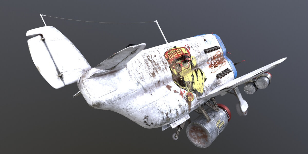 Stylized White Airplane - 3D Model by 3D_Kod