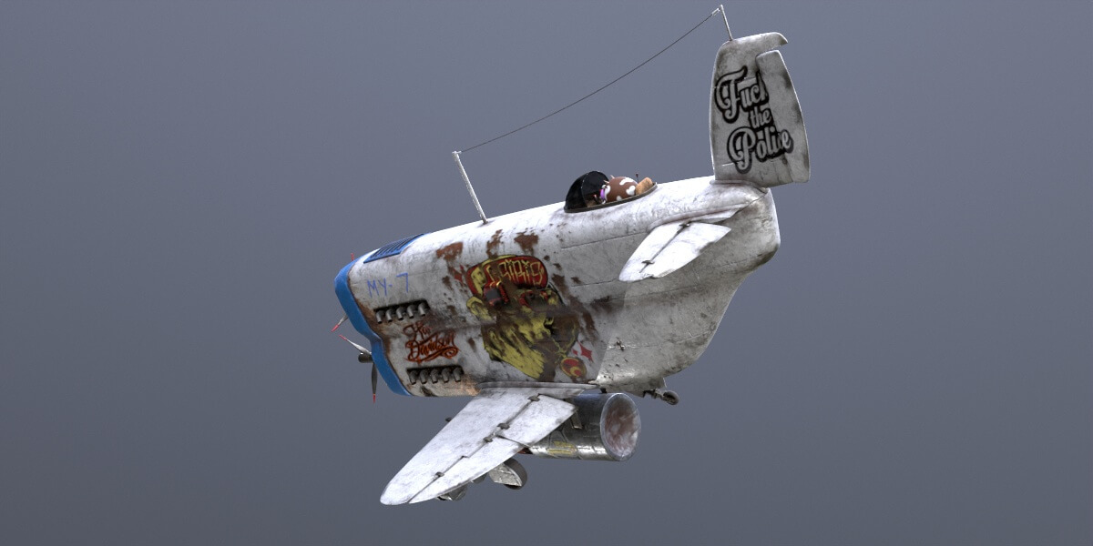 Stylized White Airplane - 3D Model by 3D_Kod