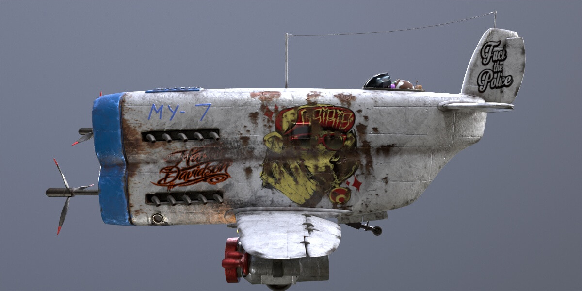 Stylized White Airplane - 3D Model by 3D_Kod