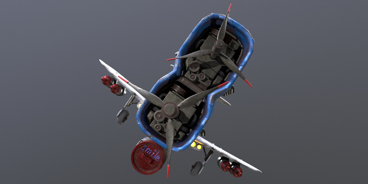 Stylized White Airplane - 3D Model by 3D_Kod