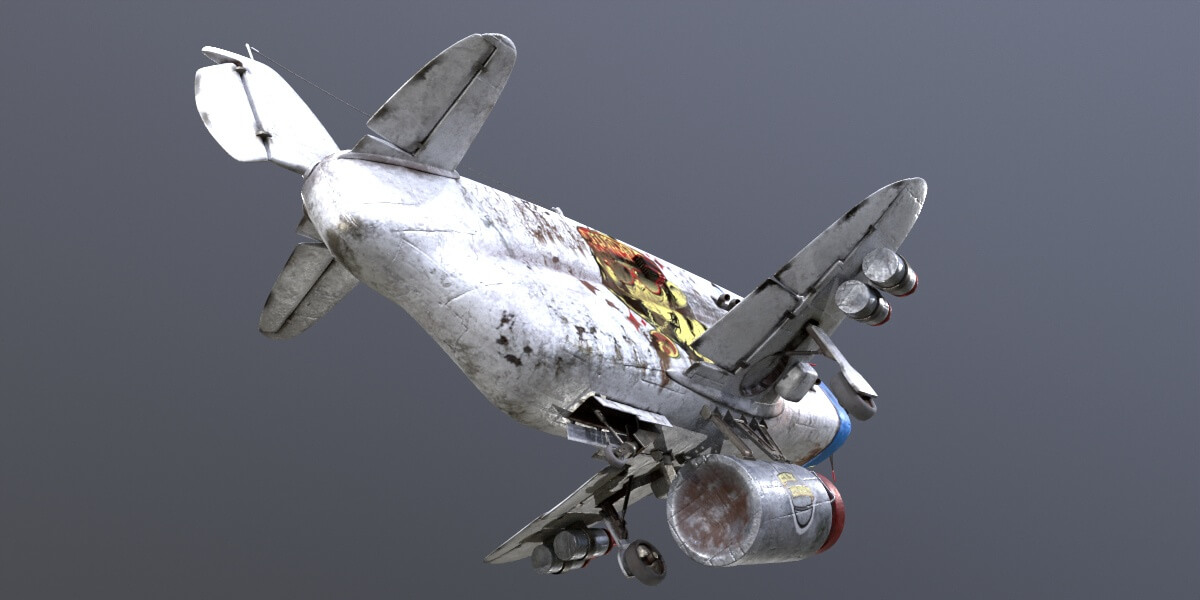 Stylized White Airplane - 3D Model by 3D_Kod