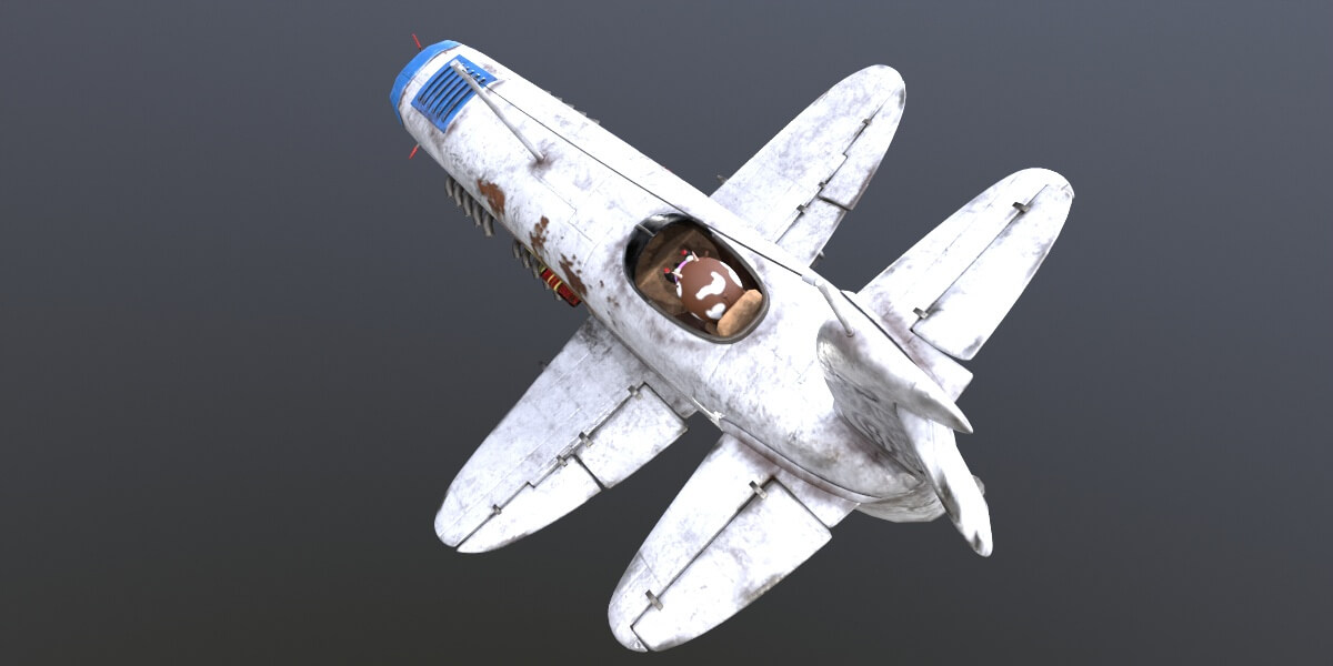 Stylized White Airplane - 3D Model by 3D_Kod