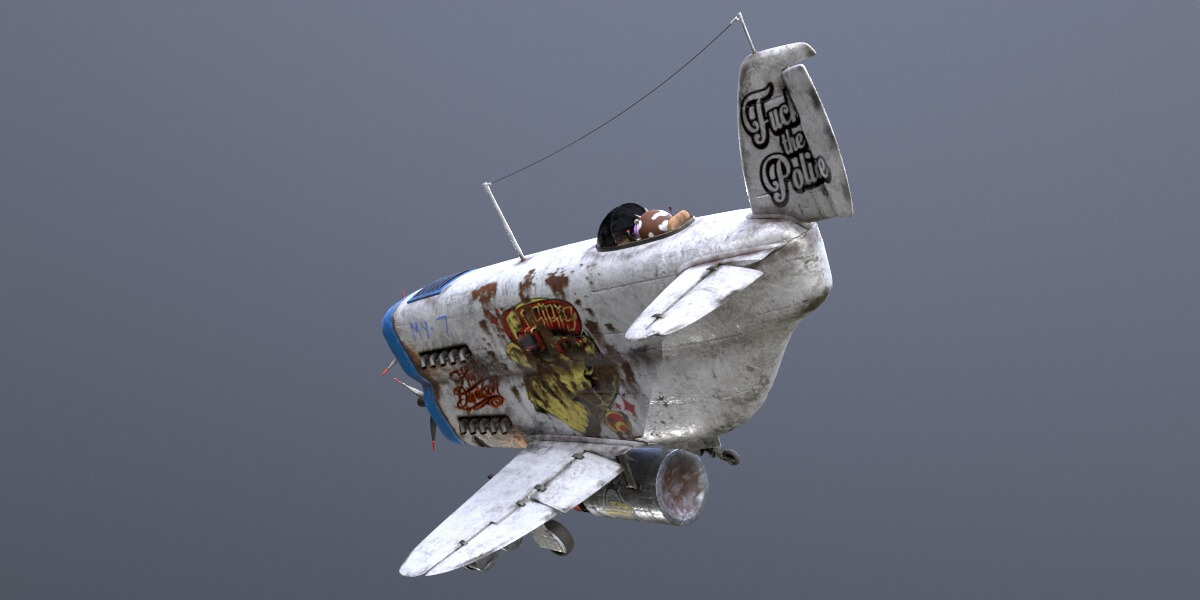 Stylized White Airplane - 3D Model by 3D_Kod