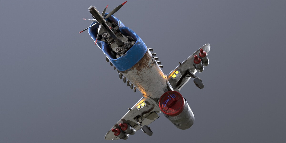 Stylized White Airplane - 3D Model by 3D_Kod