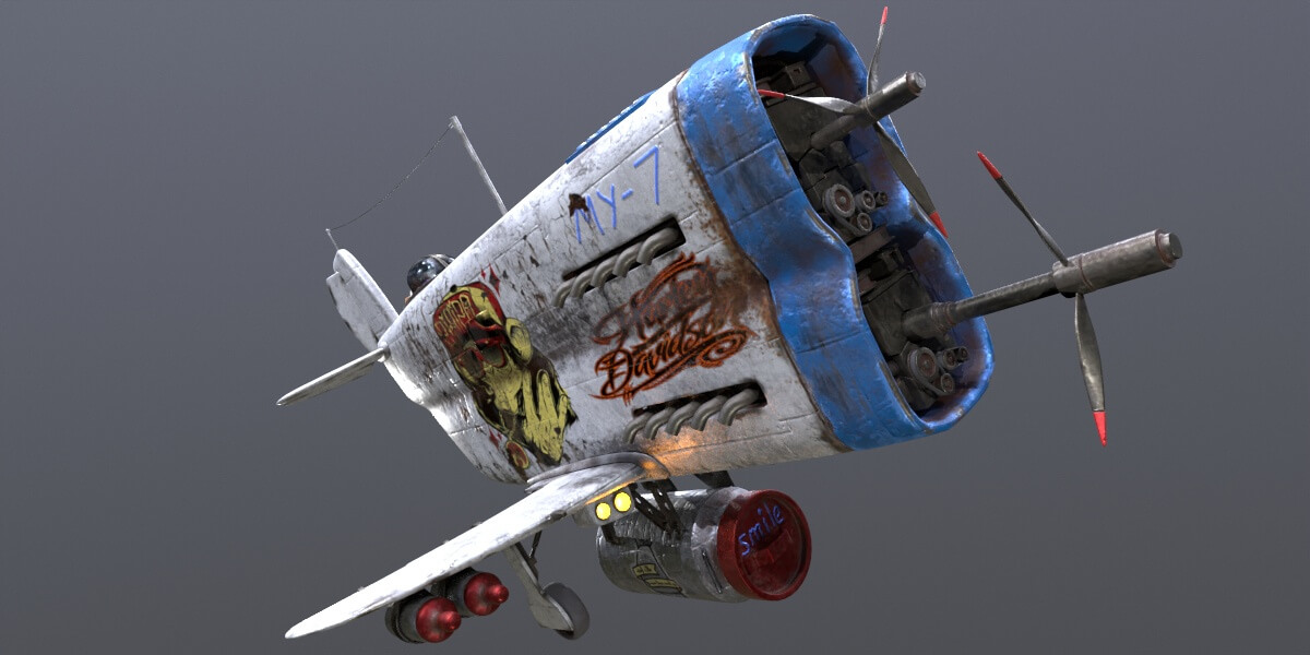 Stylized White Airplane - 3D Model by 3D_Kod