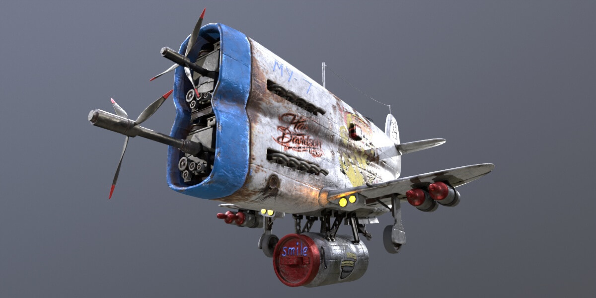Stylized White Airplane - 3D Model by 3D_Kod