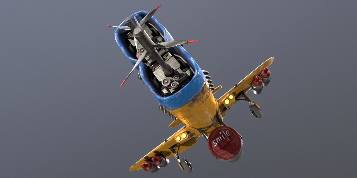 Stylized Yellow Airplane - 3D Model by 3D_Kod
