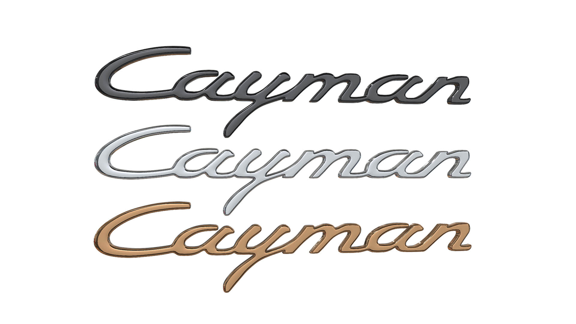 Cayman Porsche Emblem Nameplate - 3D Model by 3d_logoman