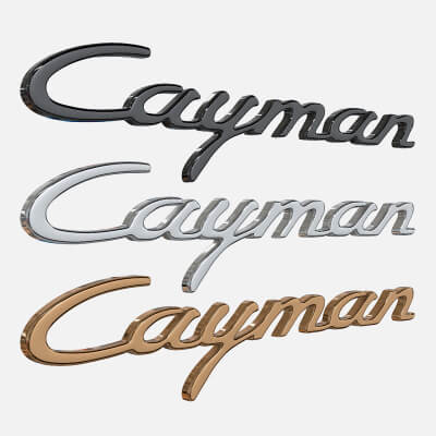 Cayman Porsche Emblem Nameplate - 3D Model by 3d_logoman
